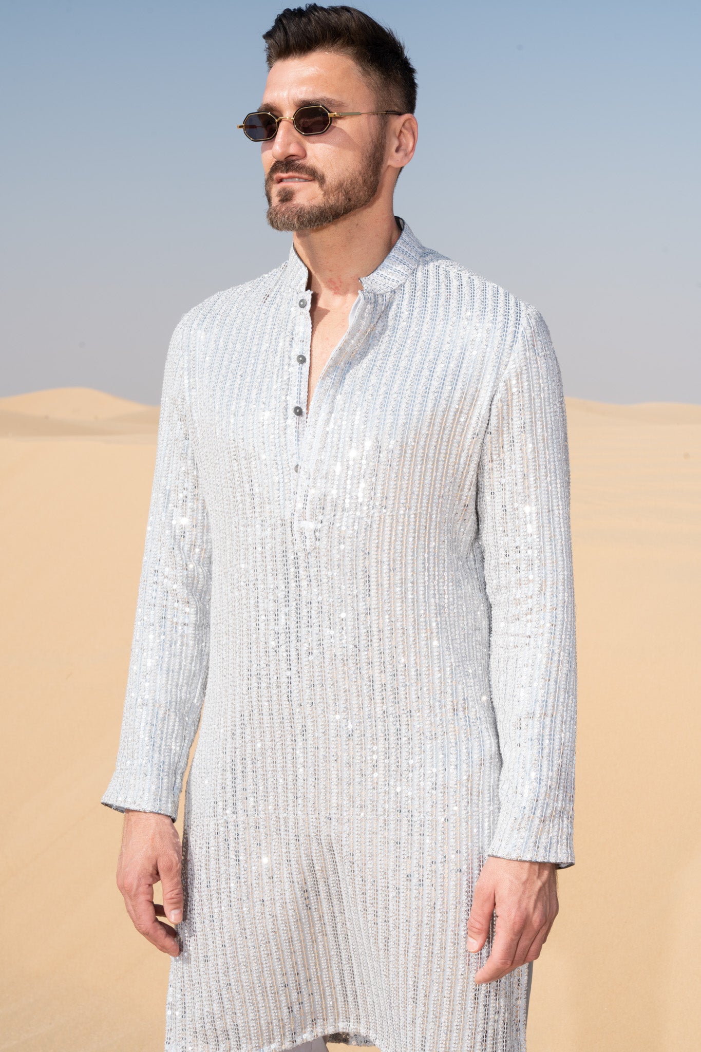 Grey Sequins Kurta – VAVCI